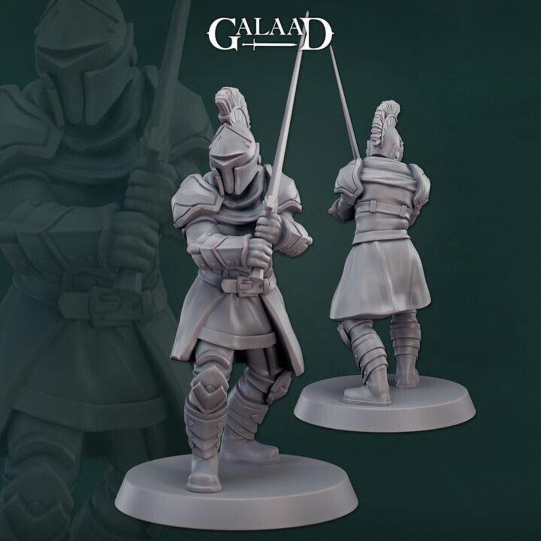 Male Armoured Knight - Greatsword - Galaad Miniatures - Dungeons and ...