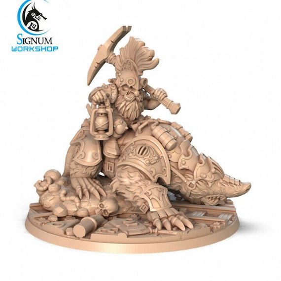 Dwarf / Gnome Cavalier Mounted Signum Games Fantasy Dungeons | Etsy