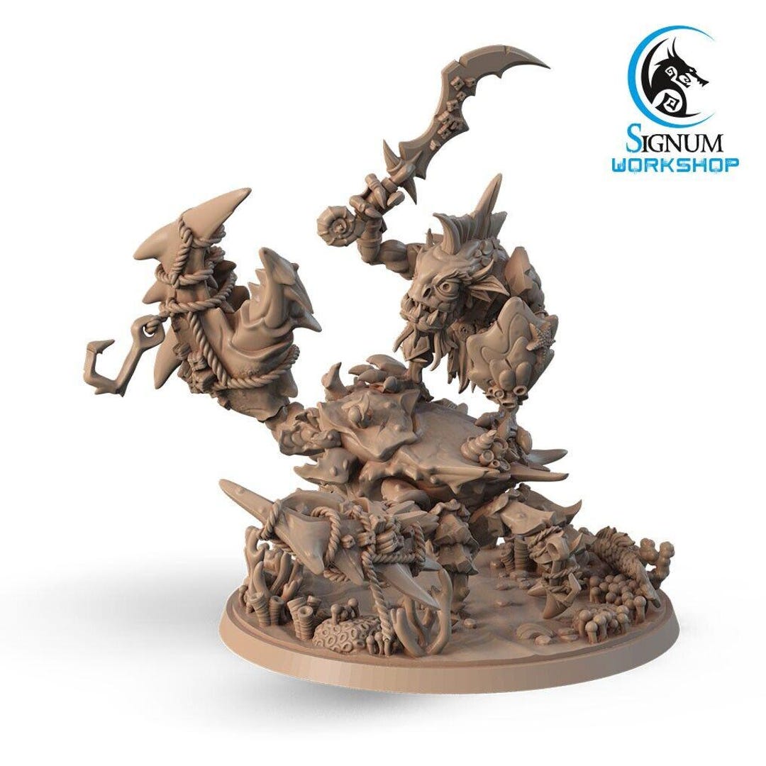 Aapha Crab Mounted Murloc Signum Games Fantasy Dungeons and Dragons - Etsy