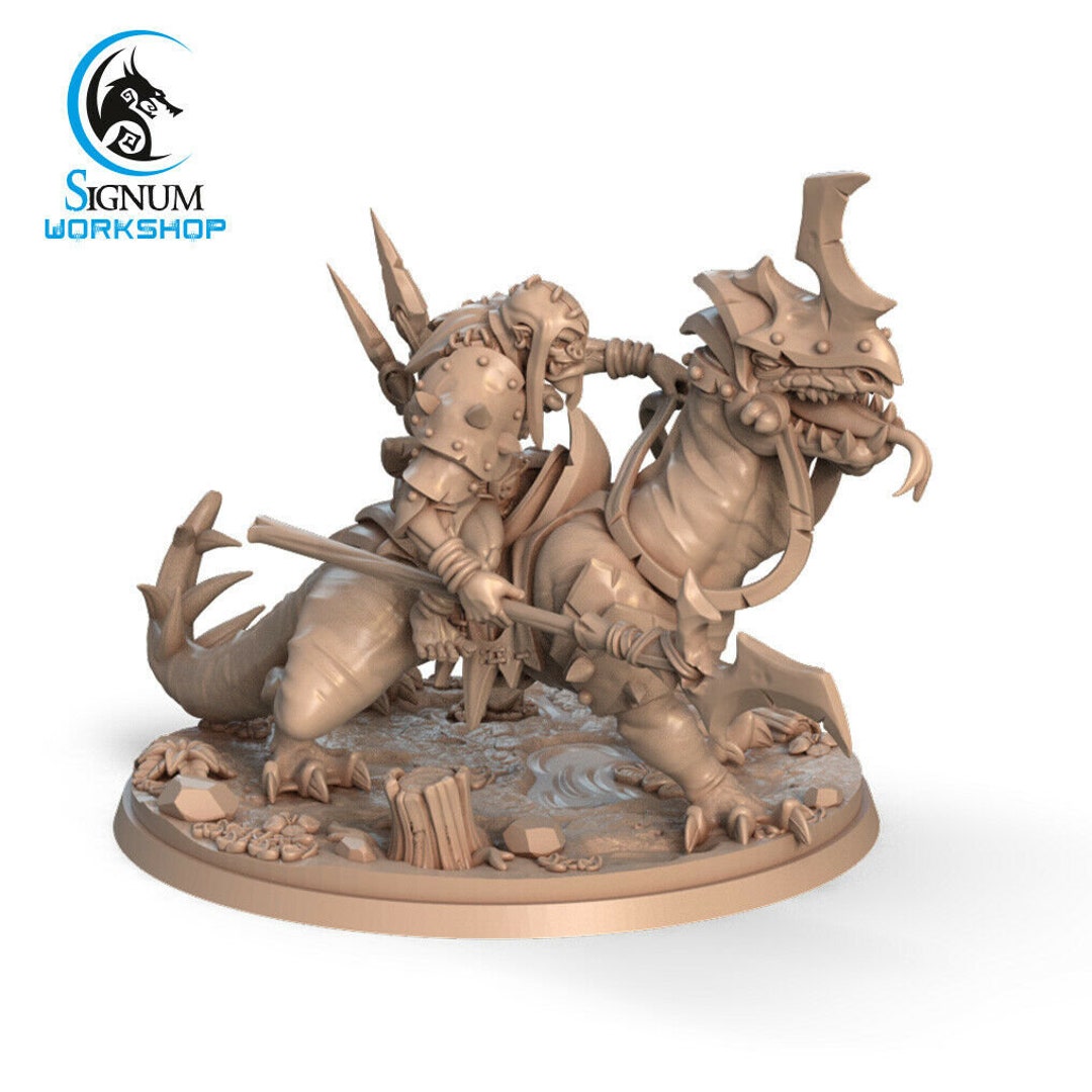 Krarm Orc Lizard Rider Signum Games Fantasy Dungeons and - Etsy