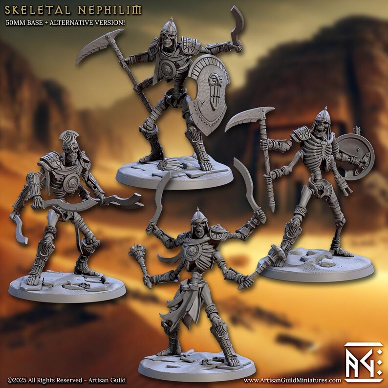 Four-armed Skeletal Warrior - Swords Mace - Artisan Guild - Dungeons ...