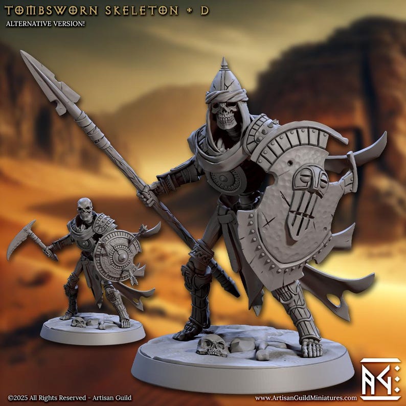 Undead Skeletal Warrior - Skeleton Spear - Artisan Guild - Dungeons and ...