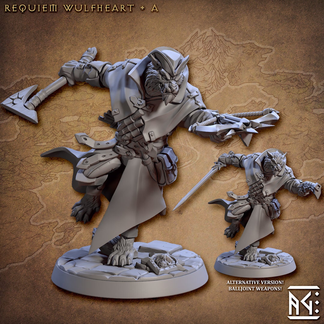 Wolfen A - ALTERNATE - Werewolf - Artisan Guild - Fantasy D&D Miniature ...