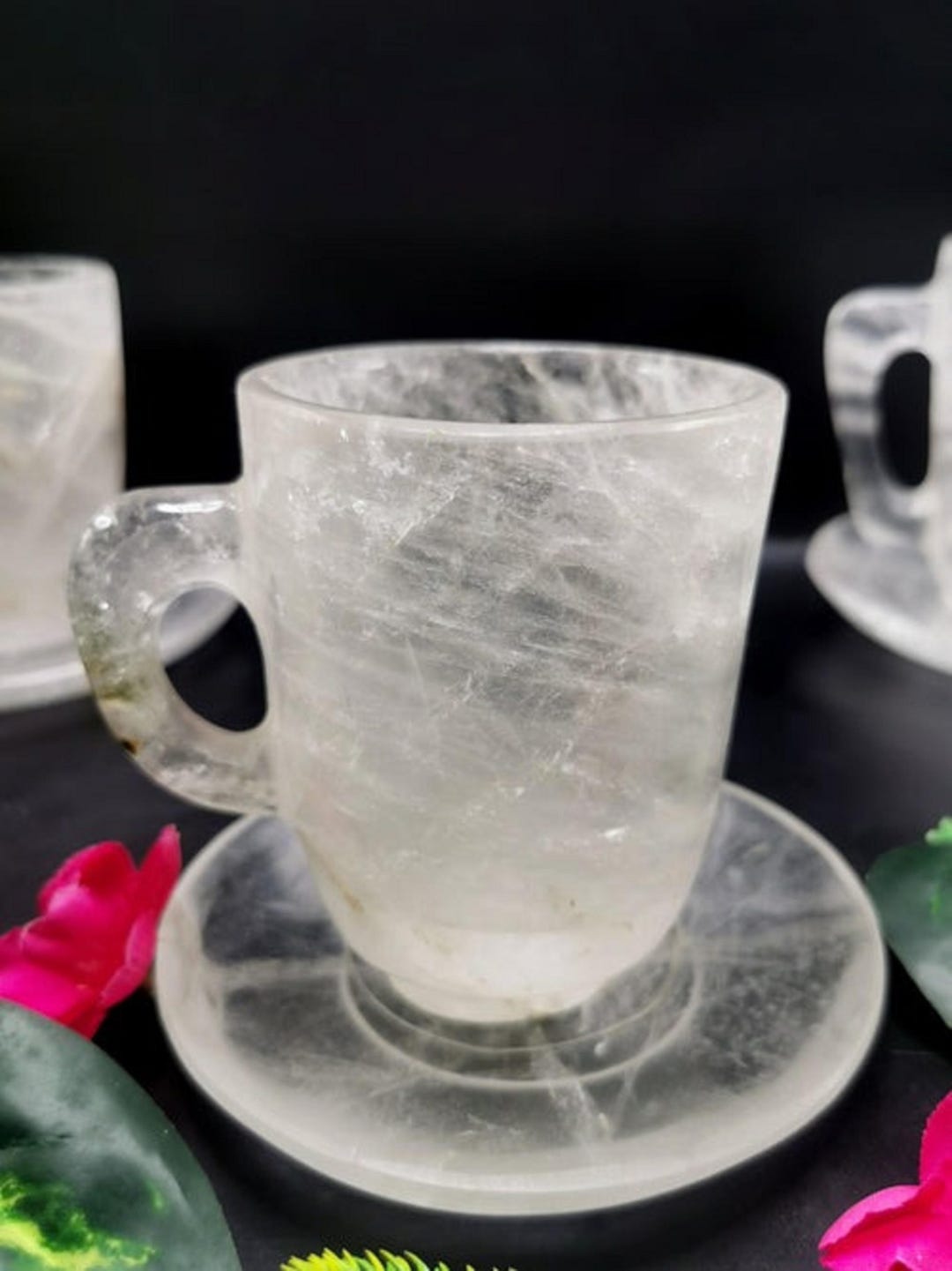 Handmade Clear Quartz Cup & Saucer Set: Crystal Coffee Cup - Etsy