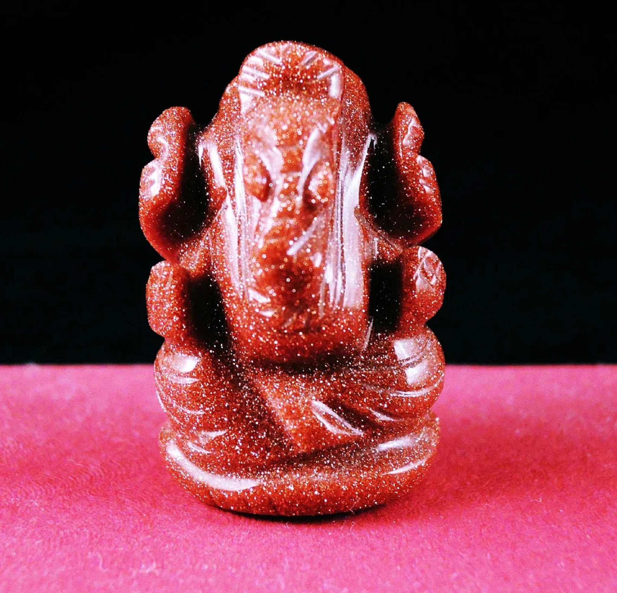 Red Sunstone Ganesha Statues, Semiprecious Stone Ganesha Handmade ...