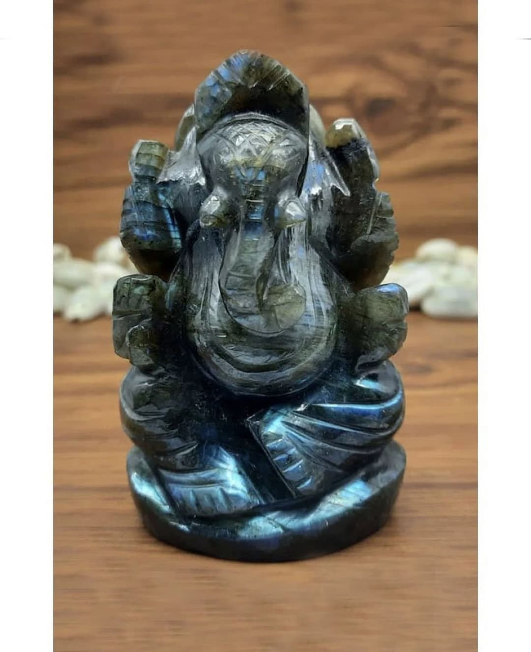 Hand-carved Labradorite Ganesha Statue: Indian God Figurine - Etsy