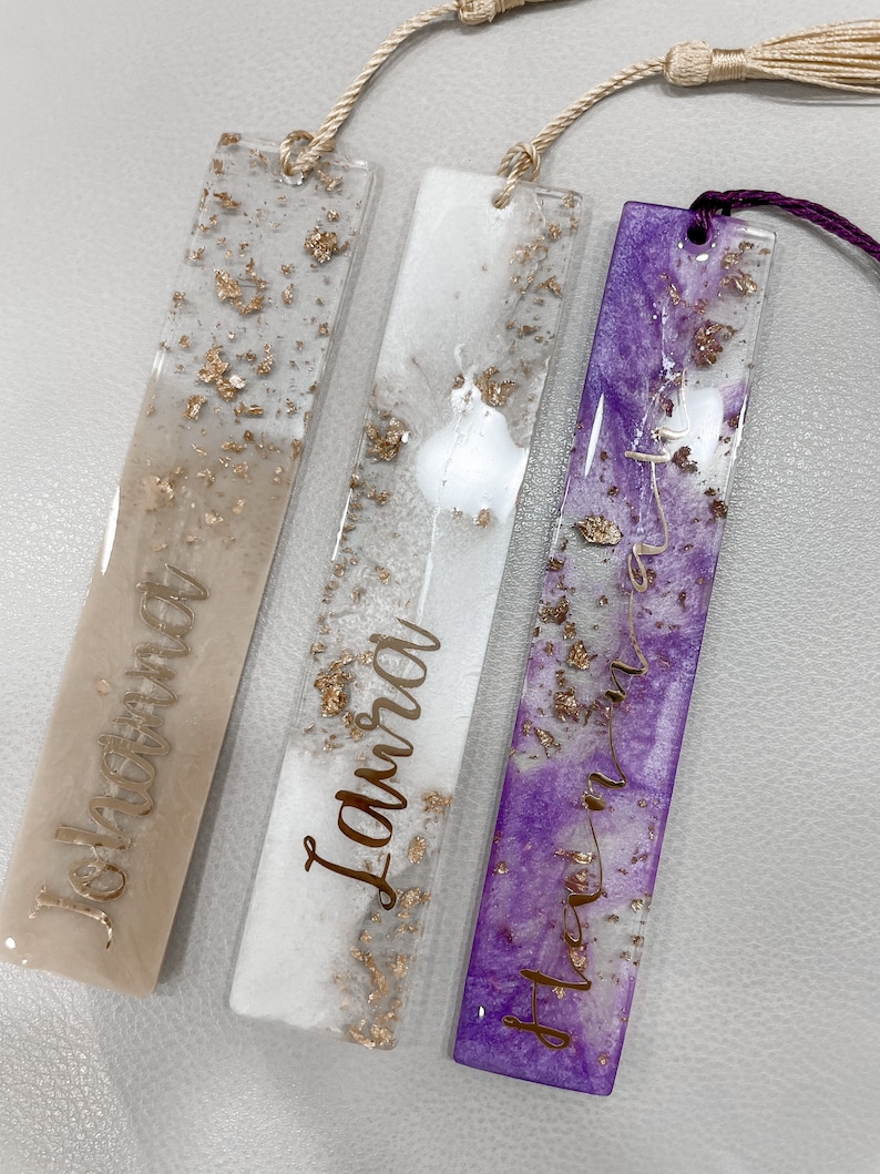 Bookmarks Made of Epoxy Resin With Names on Request - Etsy