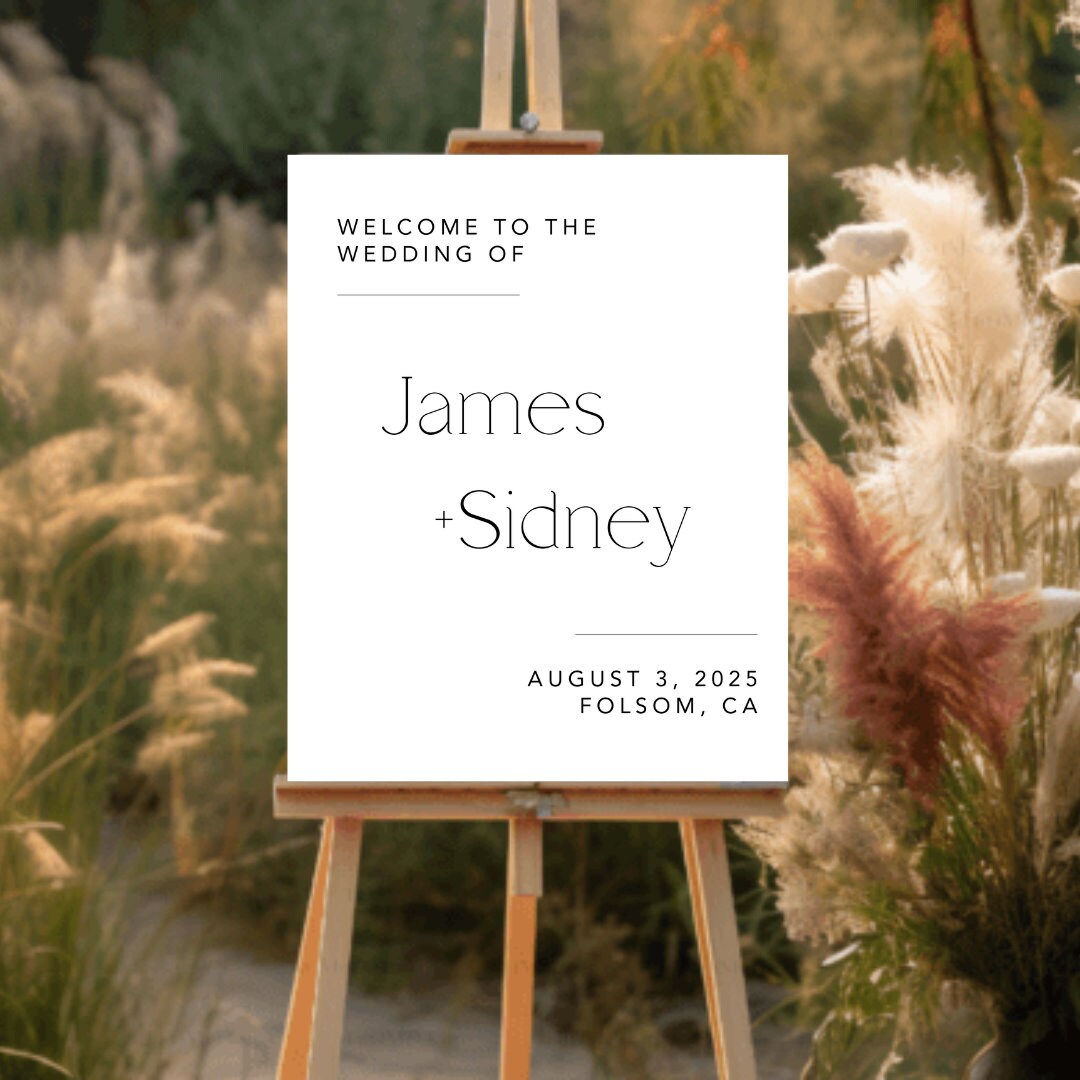 Wedding Welcome Sign, Simple Welcome Sign, Elegant Welcome Sign - Etsy
