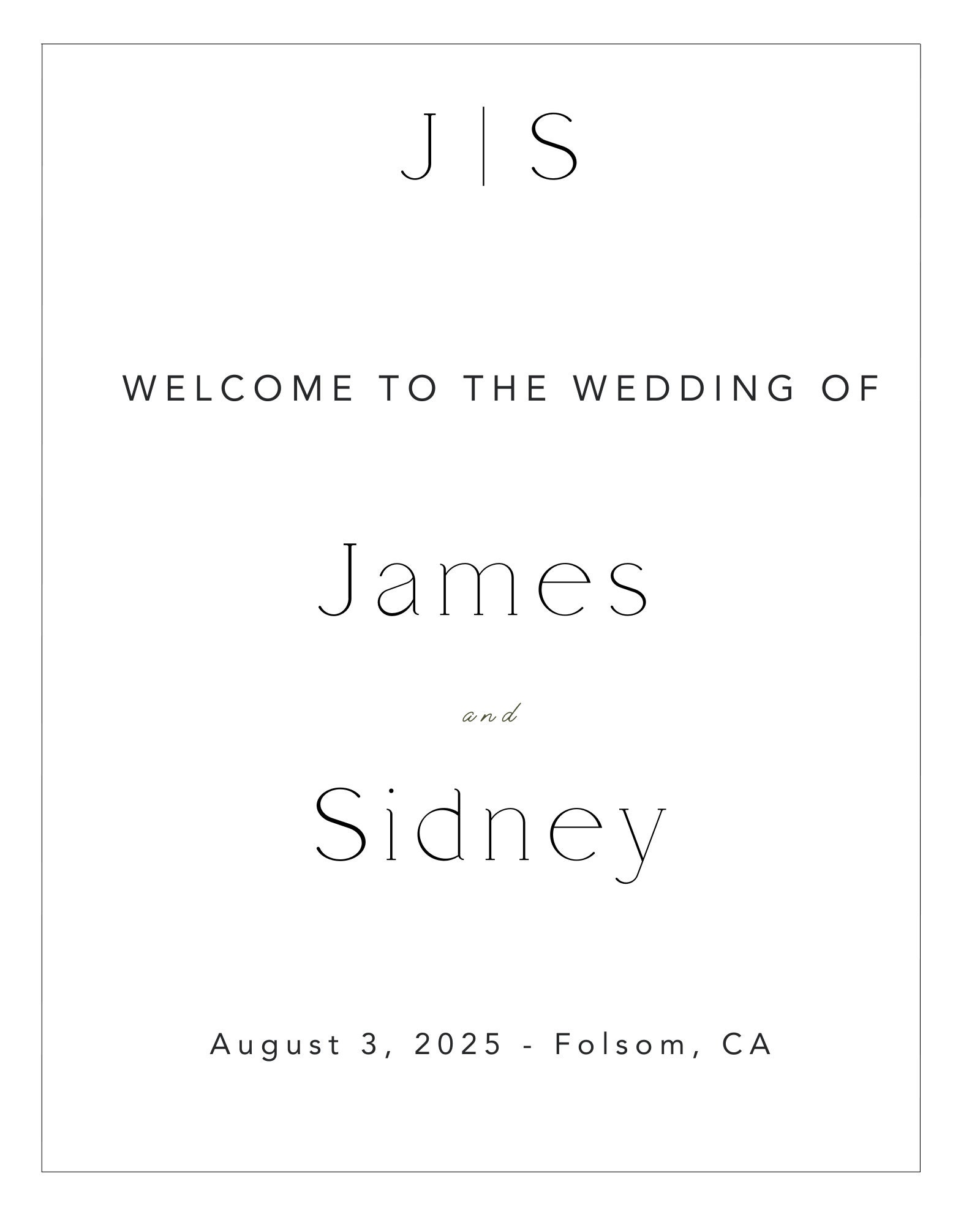 Wedding Welcome Sign, Simple Welcome Sign, Elegant Welcome Sign - Etsy