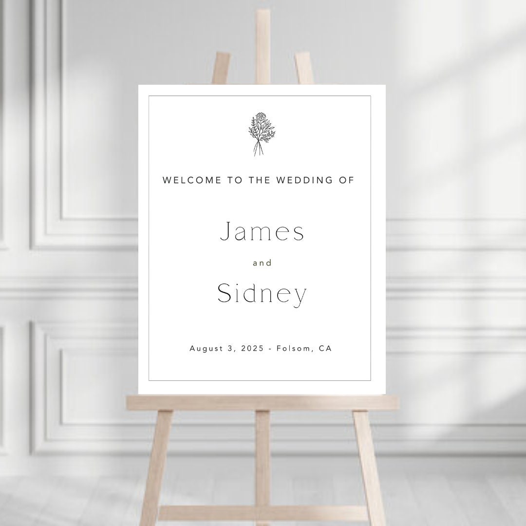 Wedding Welcome Sign, Simple Welcome Sign, Elegant Welcome Sign - Etsy