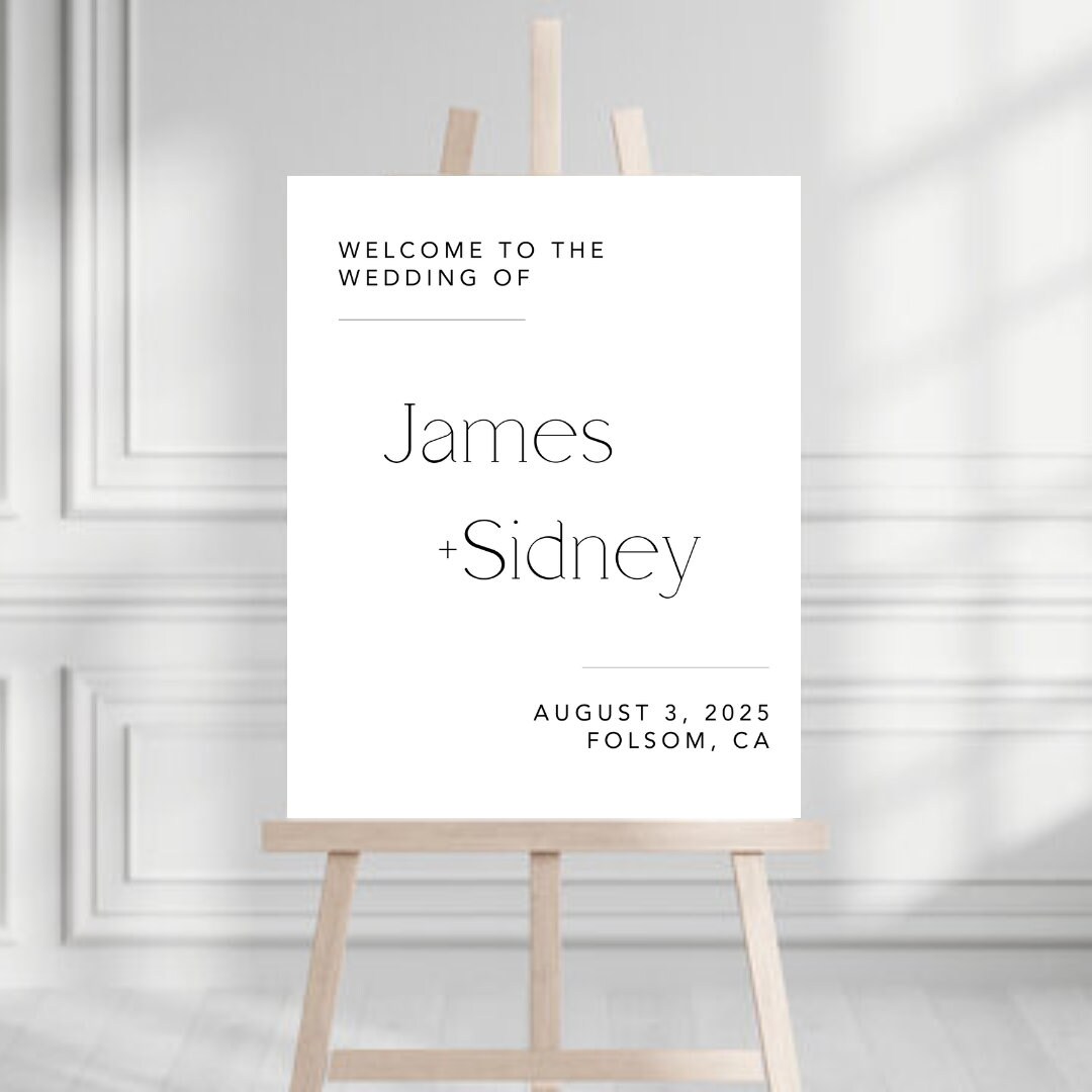 Wedding Welcome Sign, Simple Welcome Sign, Elegant Welcome Sign - Etsy