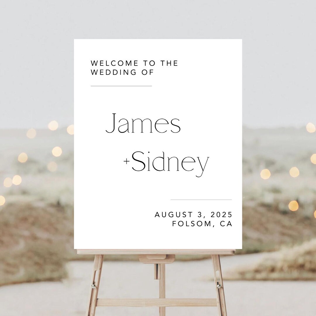 Wedding Welcome Sign, Simple Welcome Sign, Elegant Welcome Sign - Etsy