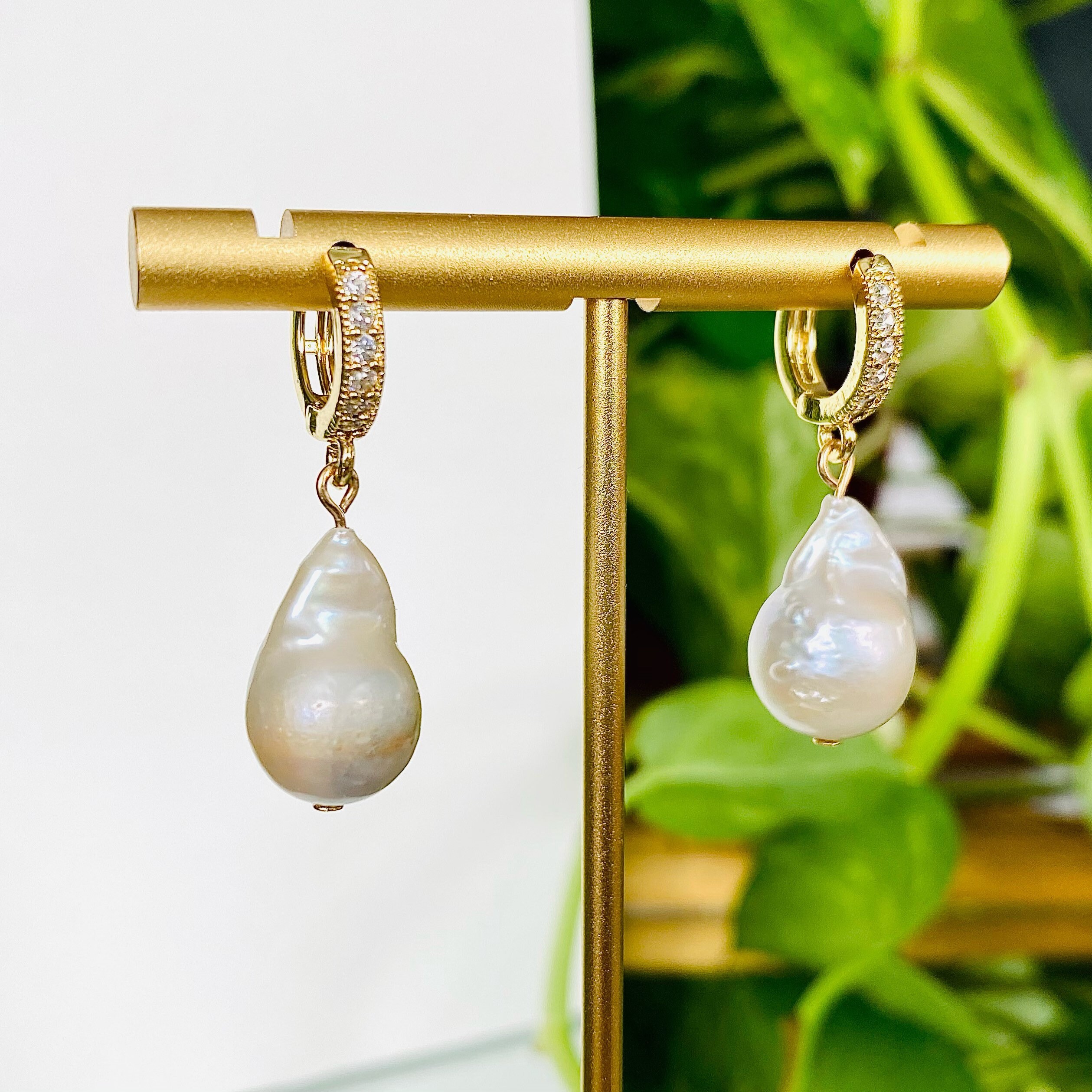 Baroque Freshwater Pearl Earrings Etsy