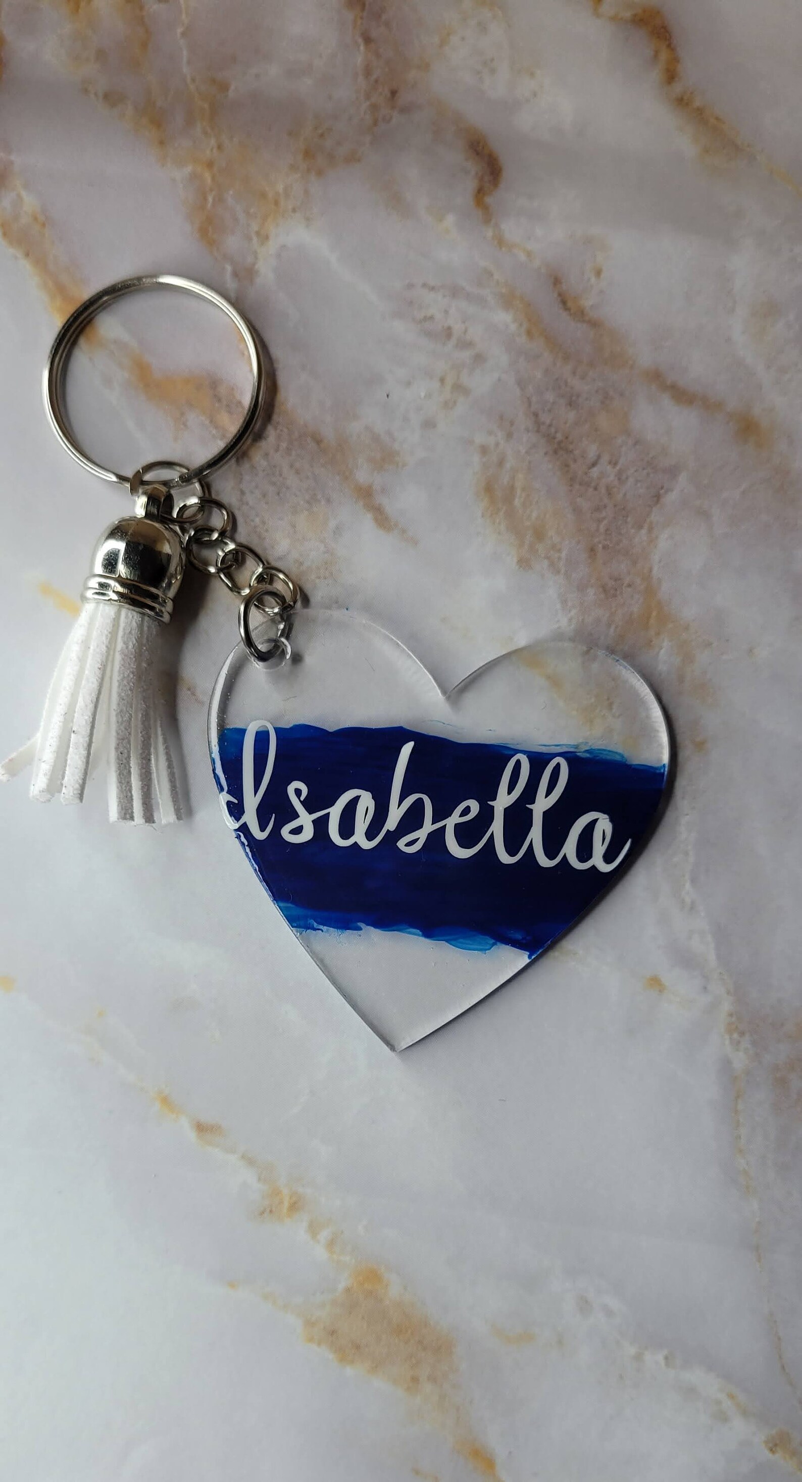 Personalized Acrylic Paint Heart Keychain - Etsy