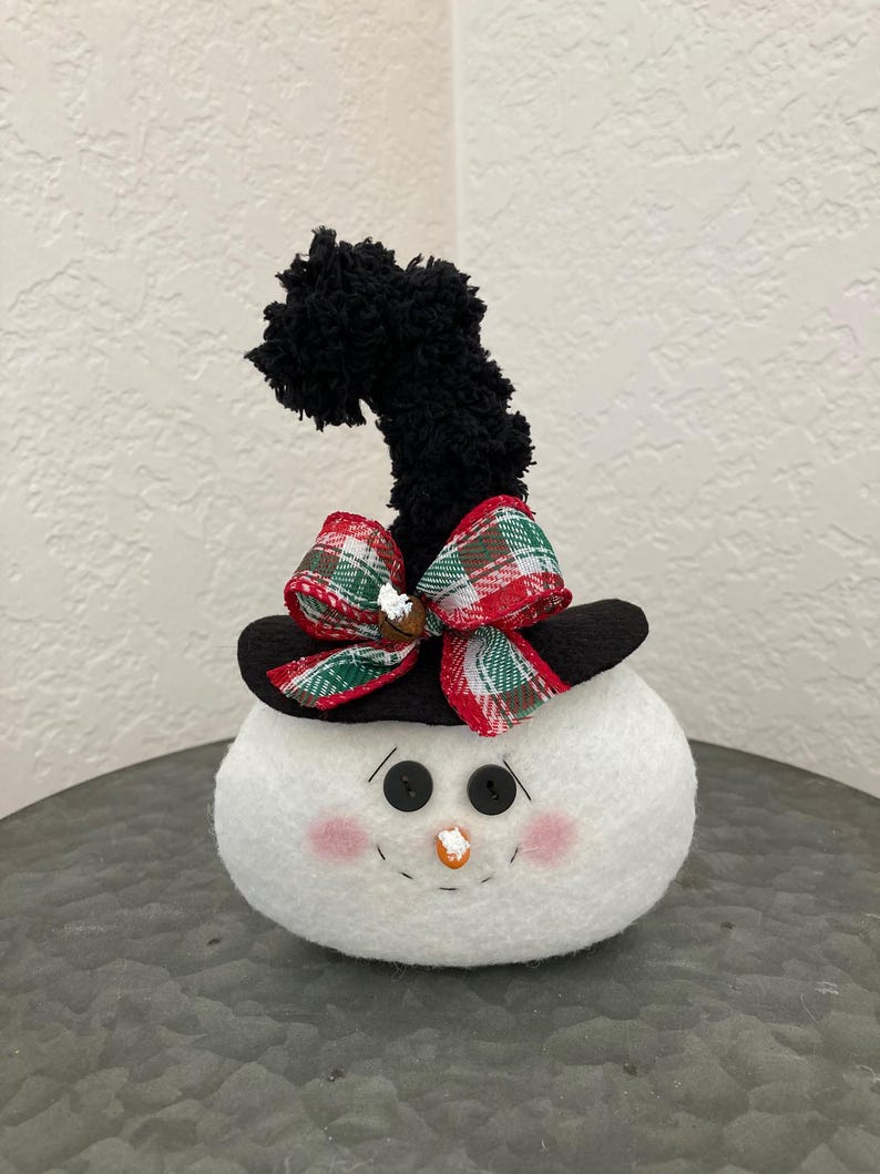 Hand Stitched Wool Snowman Head: Tiered Tray Holiday Decor - Etsy