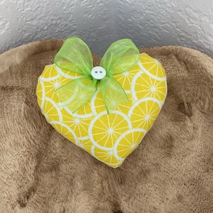 Fabric Lemon Hearts/lemon Bowl Filler/handmade Hearts/stuffed Lemon ...