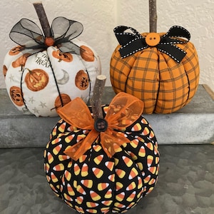 Handmade Fabric Pumpkins: Assorted Halloween Decor - Etsy