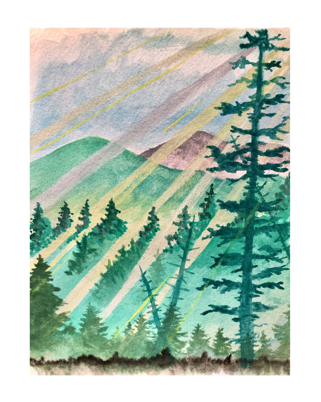 Forest Prints, Pine Trees Print, Woodland Wall Art, Landscape Art ...