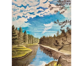 River Bend Wall Art - Etsy