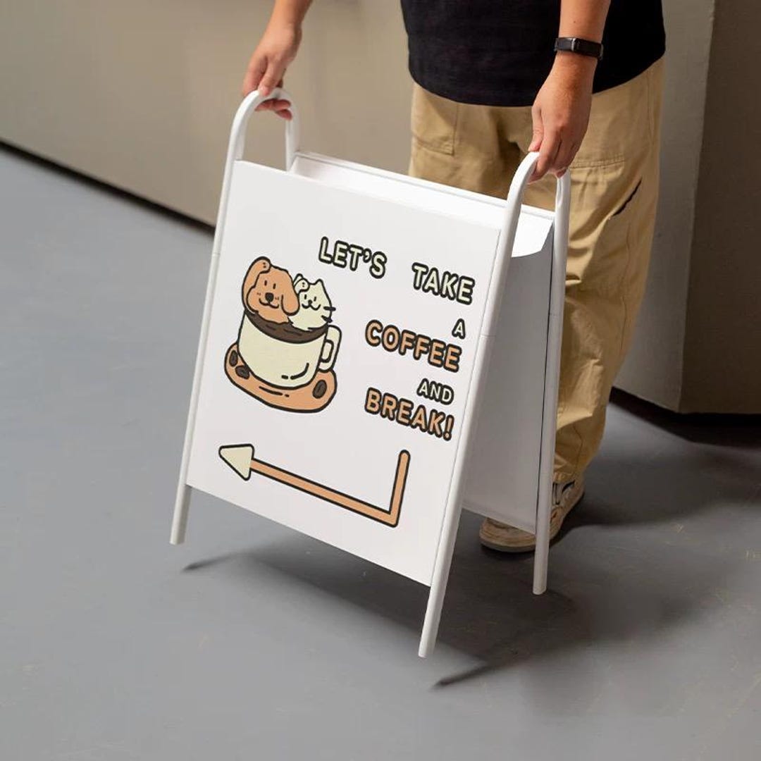 Modern A-frame Sidewalk Sign - Customizable Double-sided Business Sign ...