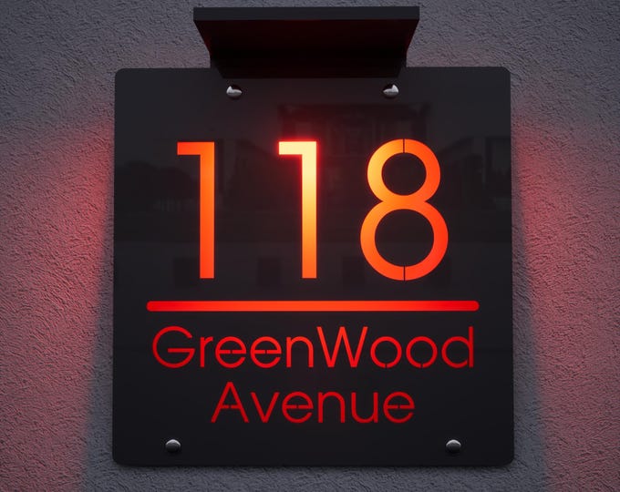 Smart Solar Address Sign | Wireless Illuminated Numbers | Automatic ...