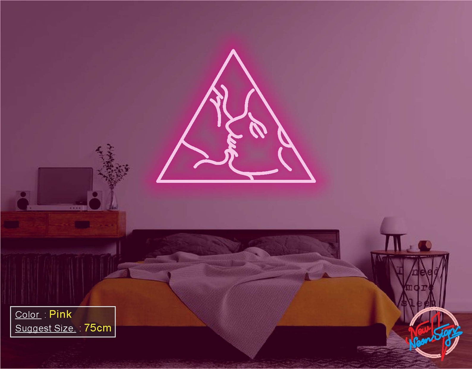 Artistic Couple Kiss Neon Signsparty Decor Light Signsevent | Etsy