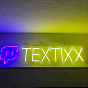 Custom Twitch Name Neon Sign - Personalized Streamer LED Light - Gamer ...