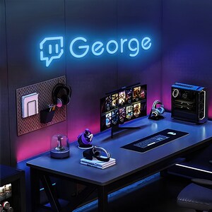 Custom Twitch Name Neon Sign - Personalized Streamer LED Light - Gamer ...