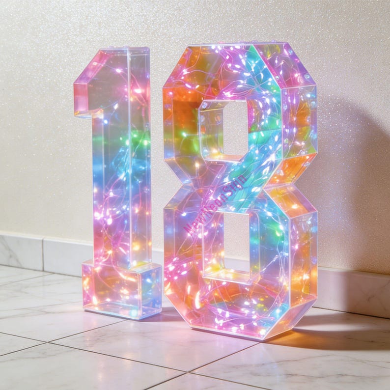 Custom Marquee Numbers 0-9, Big LED Light up Numbers for Birthdays ...