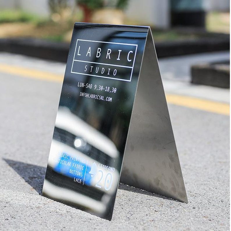 Custom Outdoor Standing Sign | Stainless Steel A-frame Board | Cafe ...