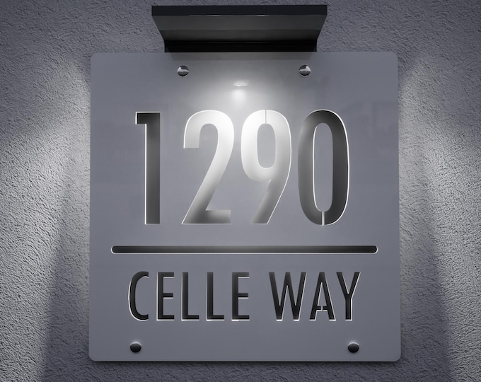 Smart Solar Address Sign | Wireless Illuminated Numbers | Automatic ...