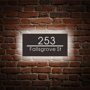 Custom Led House Number,modern Address Number Sign,personalized Led ...
