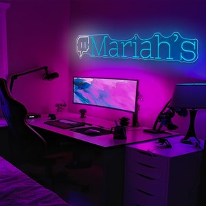 Custom Twitch Name Neon Sign - Personalized Streamer LED Light - Gamer ...