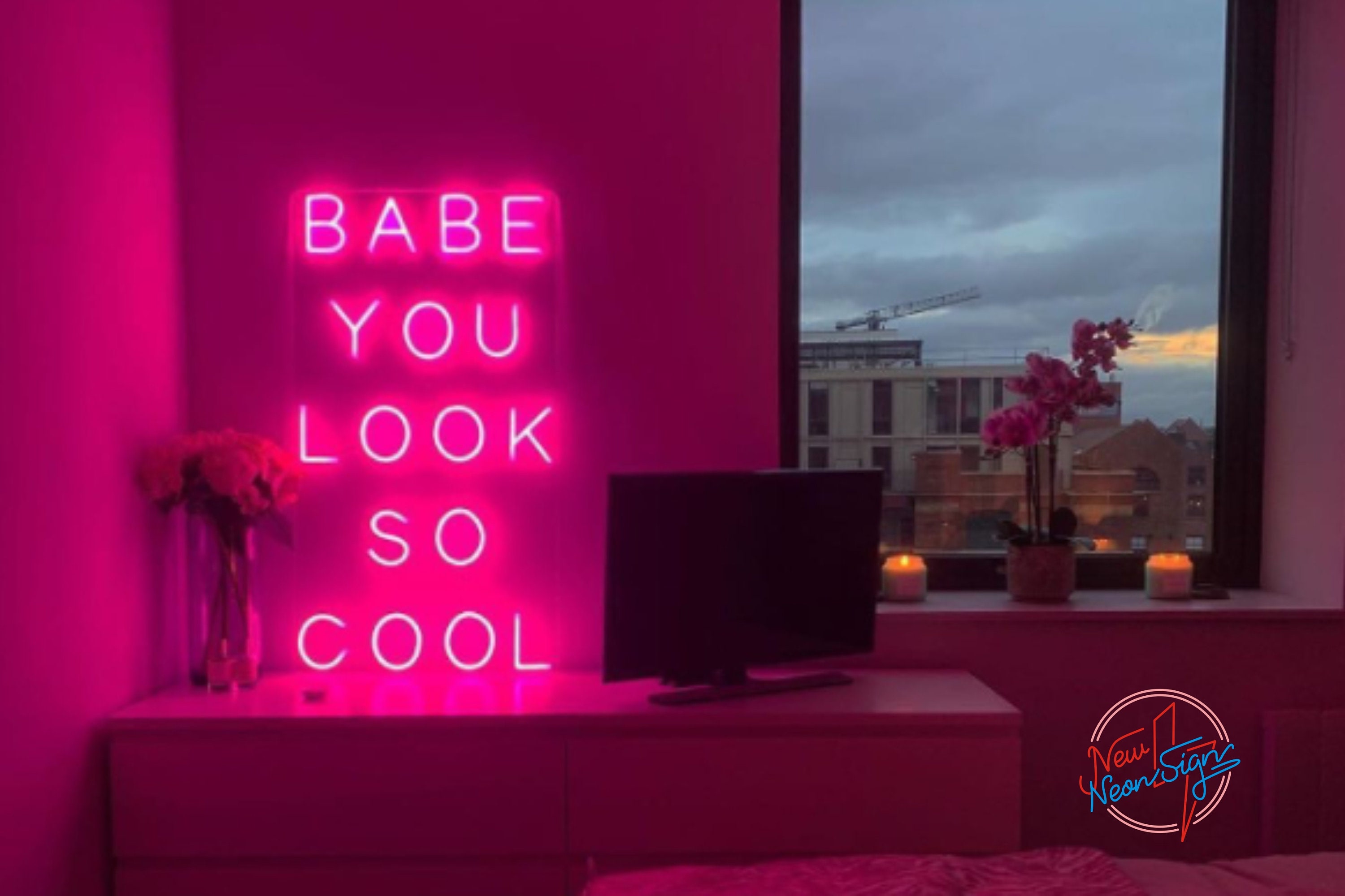 Babe you look so cool neon sign handmade custom led neon | Etsy