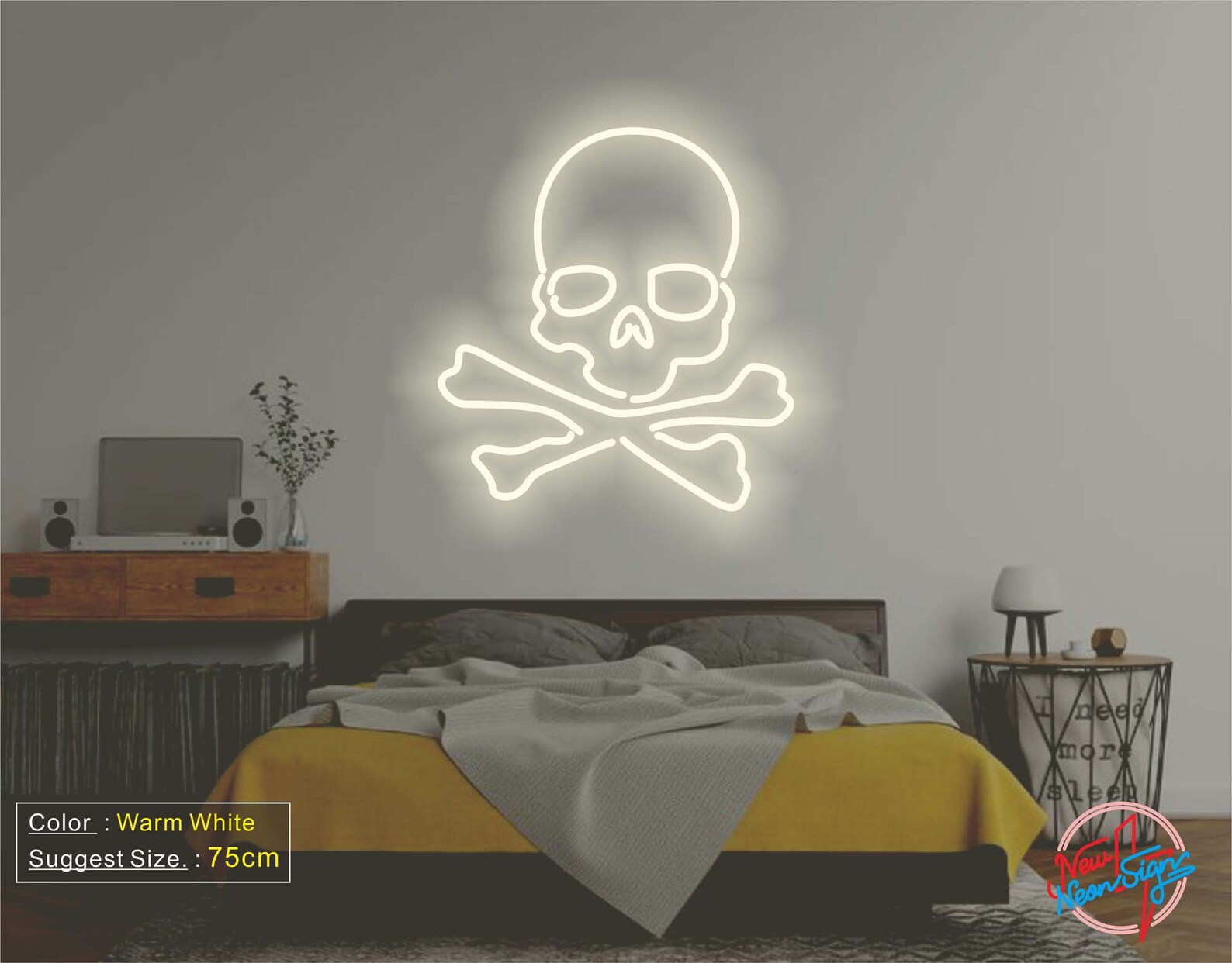 Skull Neon Signsparty Decor Light Signsevent Lightsbirthday | Etsy