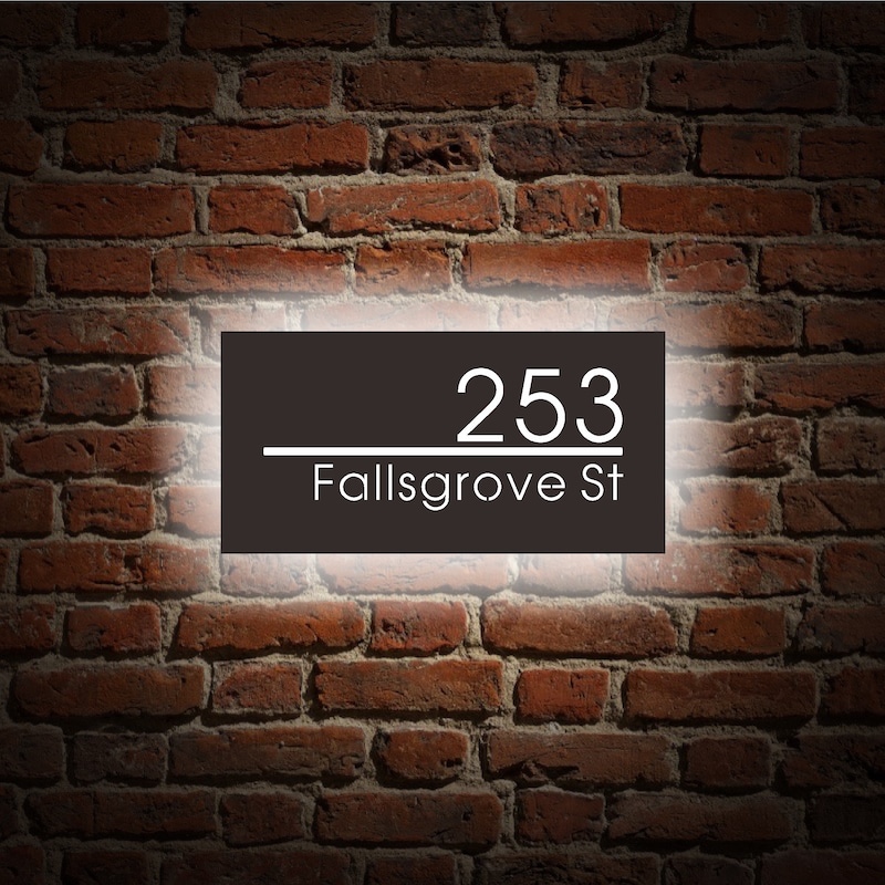 Wood House Number Led - Etsy UK