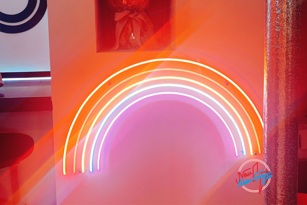 Rainbow Neon Sign - Colorful LED Wall Art for Nursery, LGBTQ+ & Pride ...