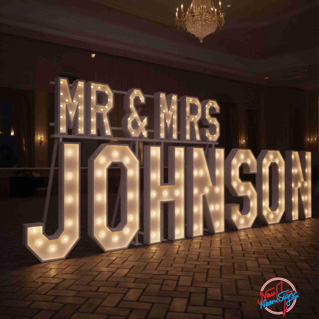 MR&MRS 3D Marquee Letters/numbers - Custom Light up Signs for Weddings ...