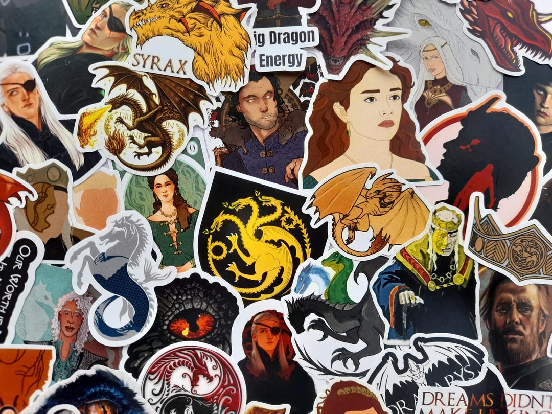 50 Pcs House of the Dragon Sticker Pack Game of Thrones Prequel ...