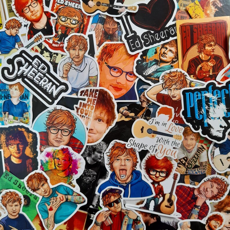 Ed Sheeran Sticker Pack Unique Music Decals for Fans, Laptops, Water ...