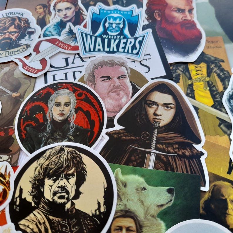 50PCS GOT Sticker Pack, Game of Throne Characters, Ideal for Fans of ...