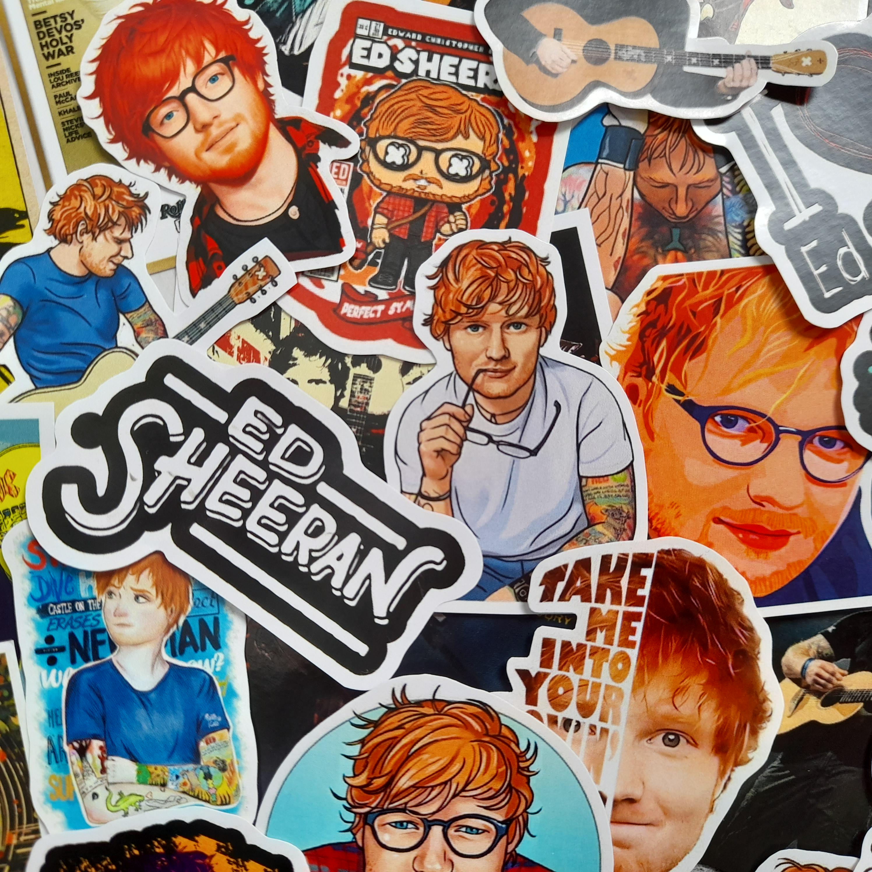 Ed Sheeran Sticker Pack Unique Music Decals for Fans, Laptops, Water ...