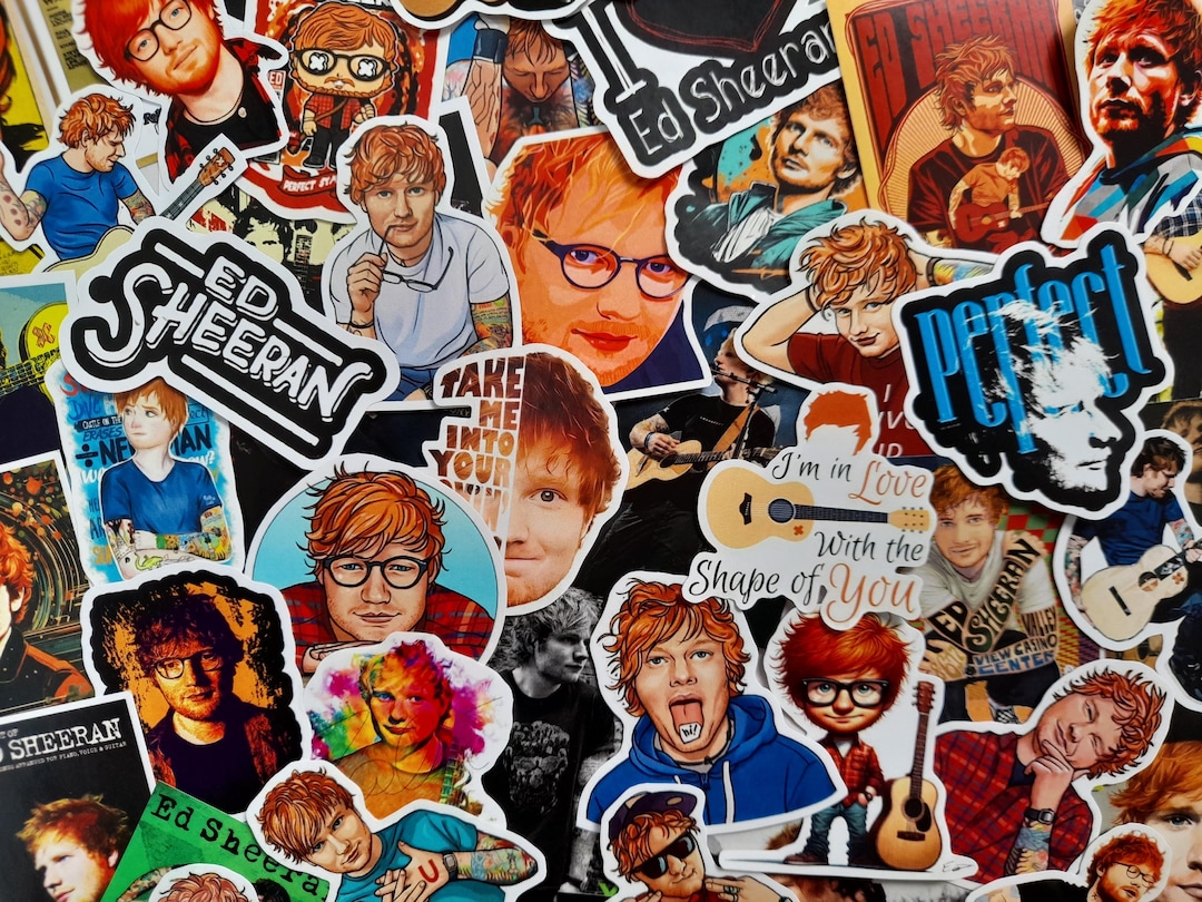 Ed Sheeran Sticker Pack Unique Music Decals for Fans, Laptops, Water ...