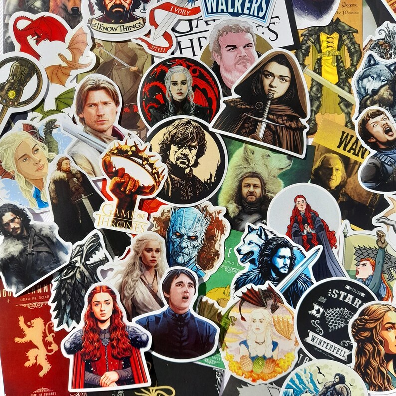 50PCS GOT Sticker Pack, Game of Throne Characters, Ideal for Fans of ...