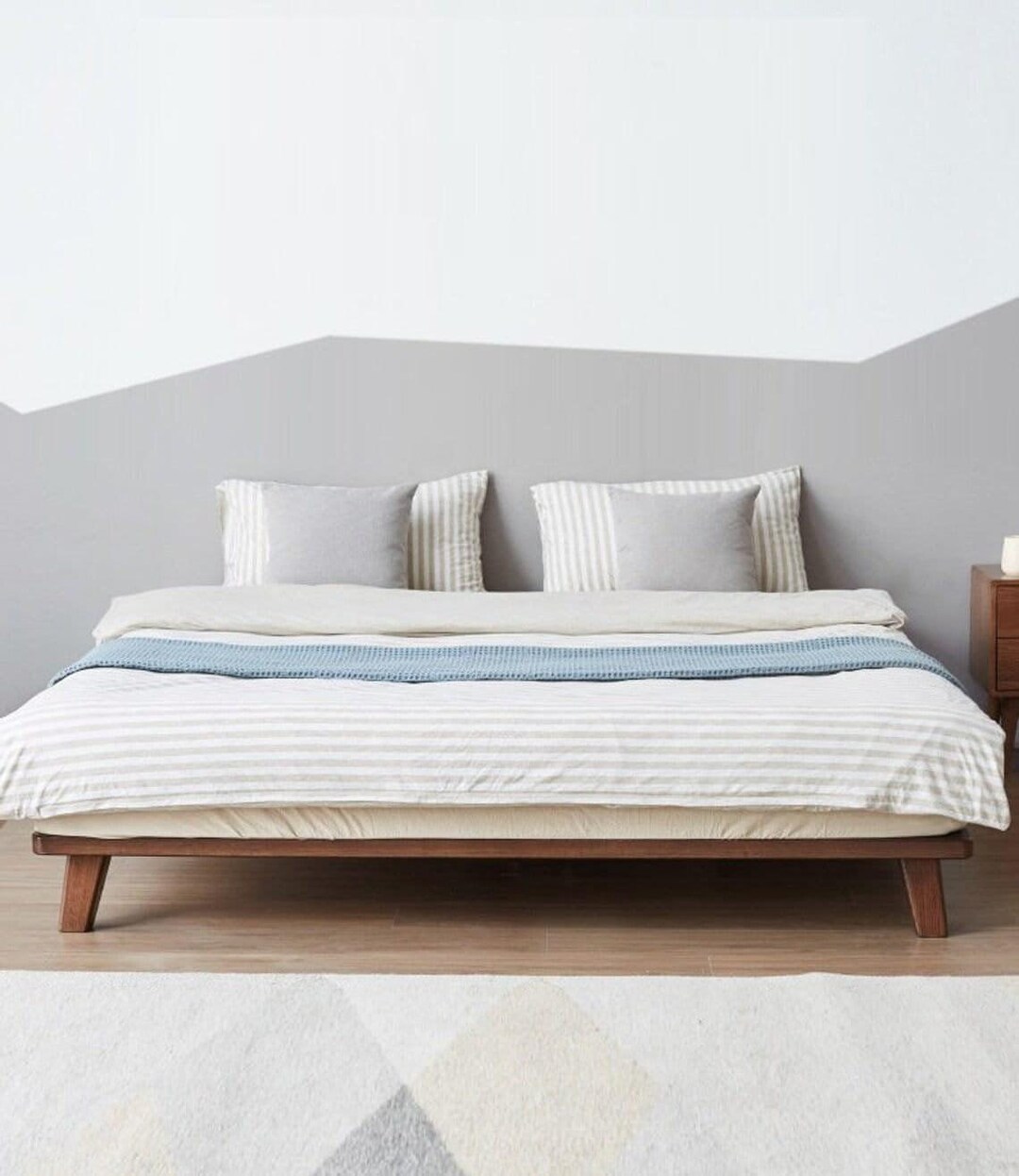 Low Platform Bed Frame – Minimalist Wooden Bed, Japanese Style Low ...