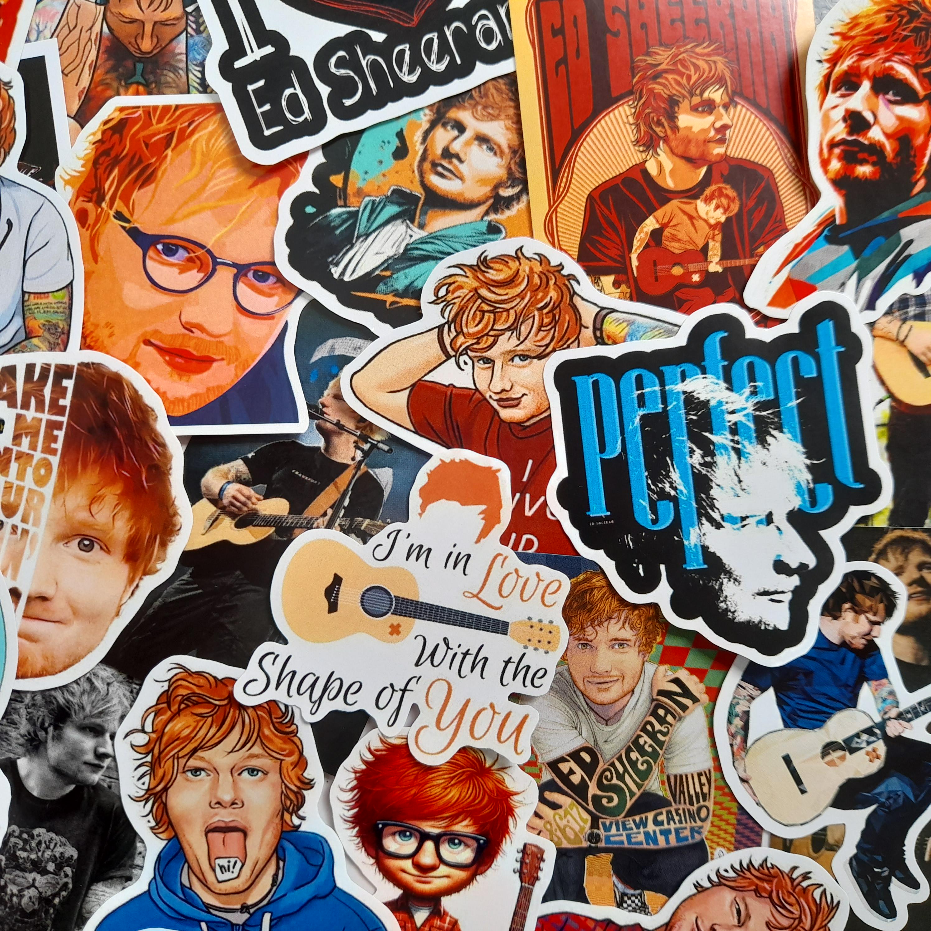 Ed Sheeran Sticker Pack Unique Music Decals for Fans, Laptops, Water ...