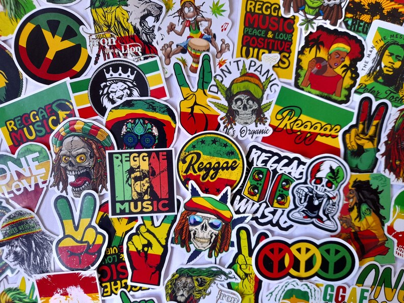 50PCS Reggae Rasta Man Aesthetic Stickers, Reggae Music Festival, Car ...