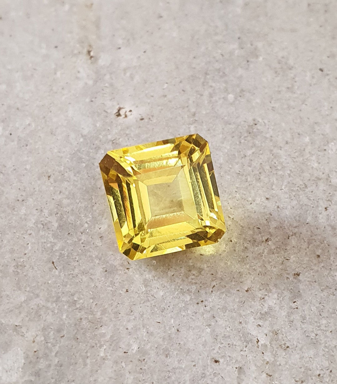 9.98 Ct Flawless Ceylon Yellow Sapphire Square Cut Yellow Sapphire AAA ...
