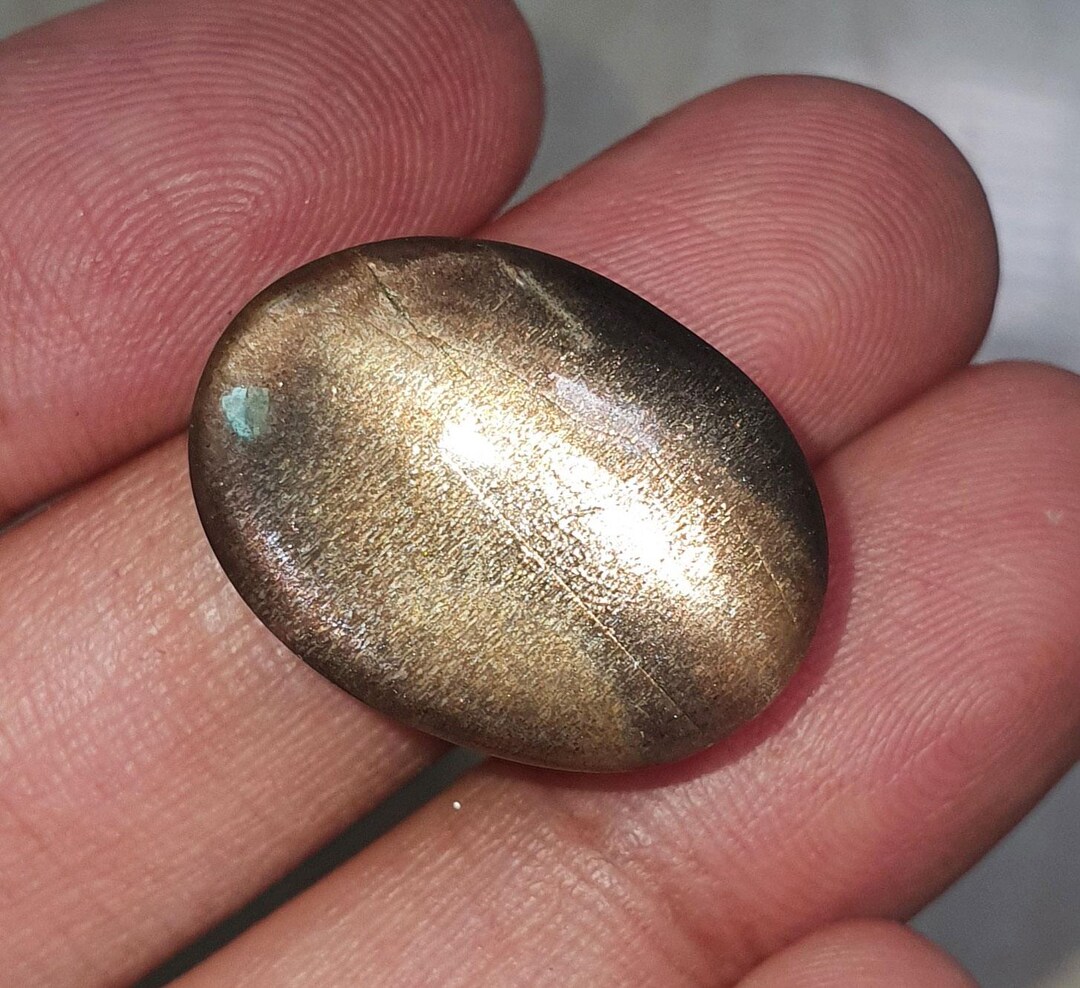 38.90 Ct Natural Bi Black & Golden Star Sunstone 4 Rays Oval Cabochon ...