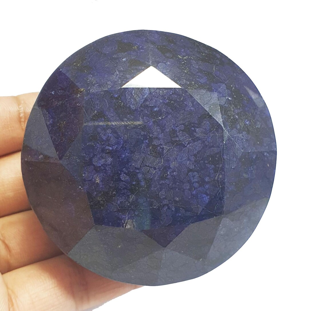 2160ct Natural Burmese Blue Sapphire Round Cut Faceted Huge Burma ...